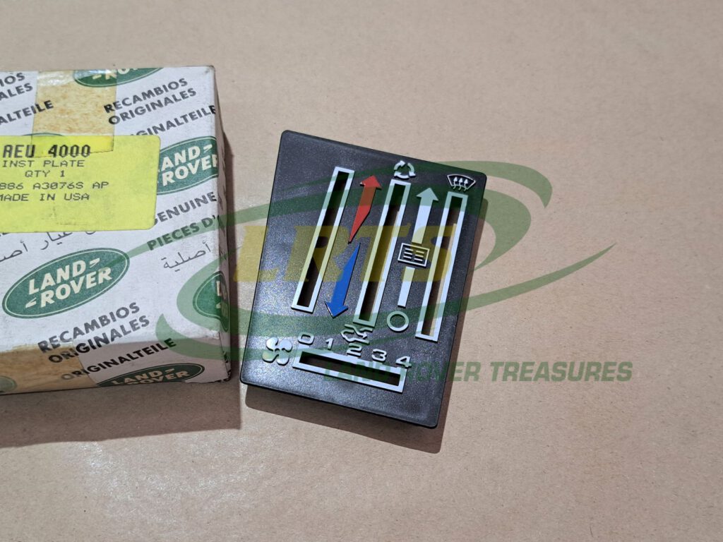 AEU4000 PLATE FACIA DASH HEATER CONTROLS LAND ROVER DEFENDER - Land ...