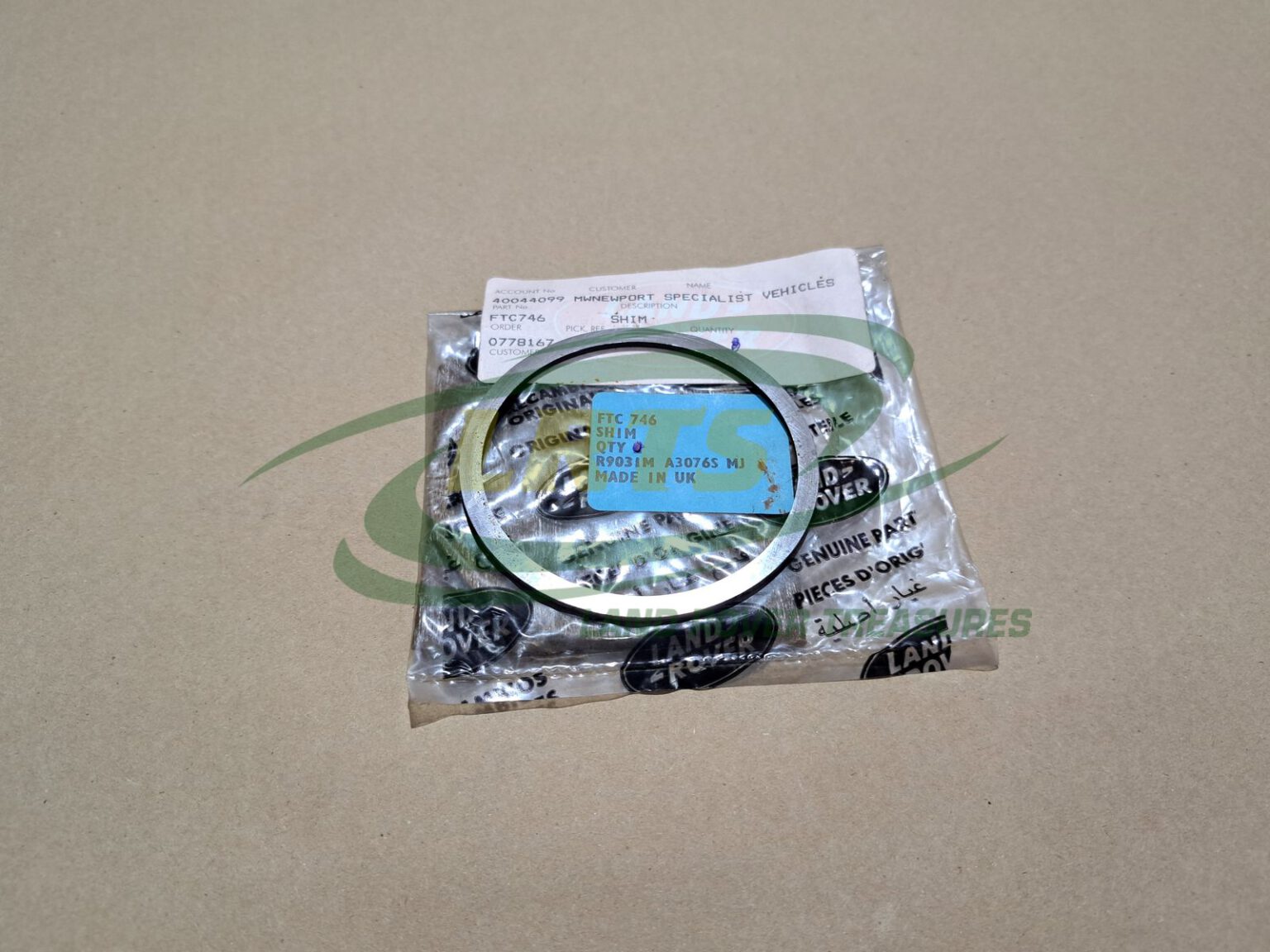 FTC746 2.50MM SHIM LT230 FRONT OUTPUT SHAFT LAND ROVER DEF RRC DISCO 1 ...