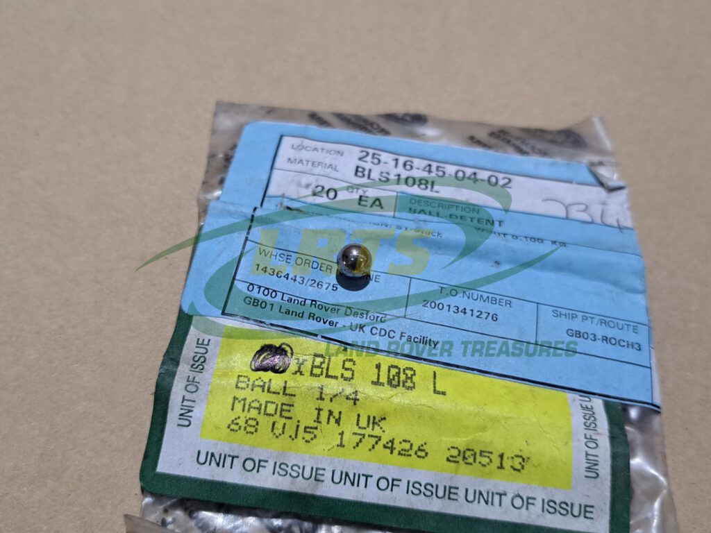 BLS108L DETENT BALL BEARING V8 LT85 & LT95 GEARBOX LAND ROVER SERIES 1 ...